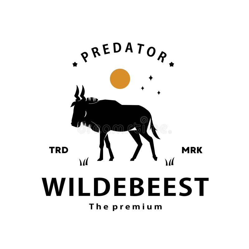 Vintage Retro Hipster Wildebeest Logo Stock Vector - Illustration of ...