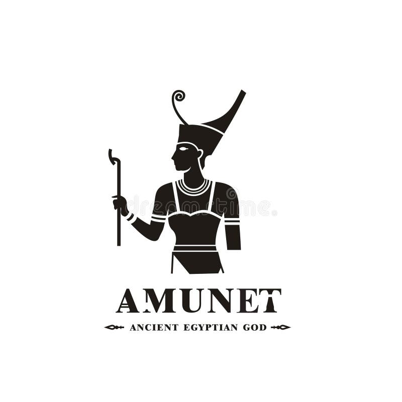 Ancient Egyptian God Amunet Silhouette Stock Vector - Illustration of ...
