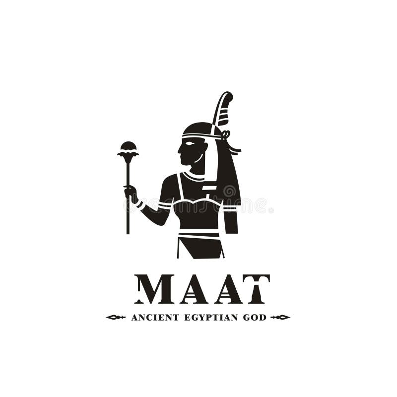 Ancient Egyptian God Maat Silhouette Stock Vector - Illustration of ...