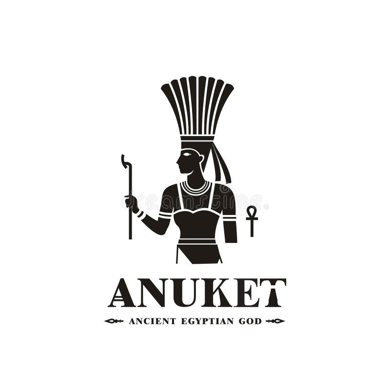 Ancient Egyptian God Anuket Silhouette Stock Vector - Illustration of ...