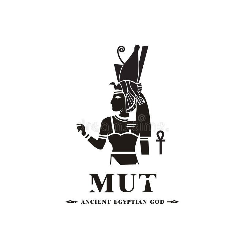 Ancient Egyptian God Mut Silhouette Stock Vector - Illustration of ...