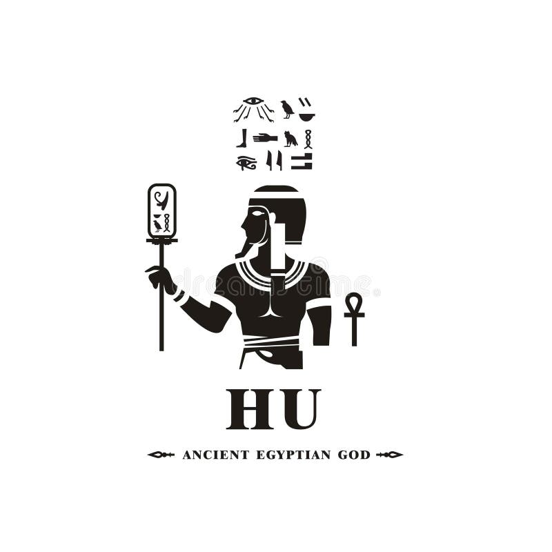 Ancient Egyptian God Hu Silhouette Stock Vector - Illustration of ...