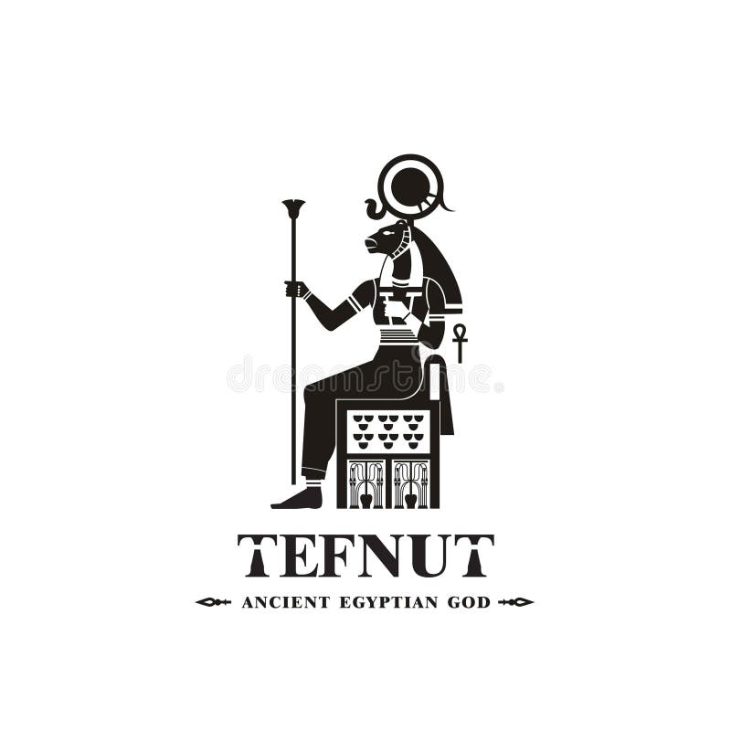 Ancient Egyptian God Tefnut Silhouette Stock Vector - Illustration of ...