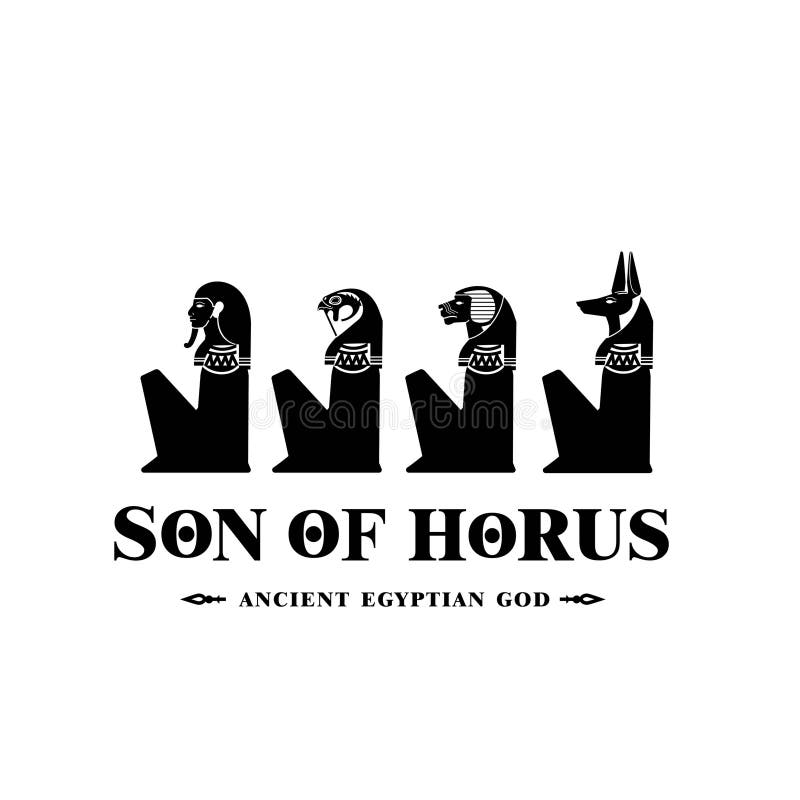 Silhouette of the Iconic Ancient Egyptian God Imsety Stock Vector ...