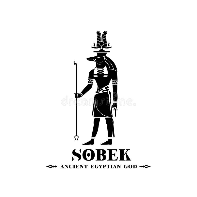 SOBEK Silhouette of Ancient Egyptian God Middle East Crocodile Stock ...