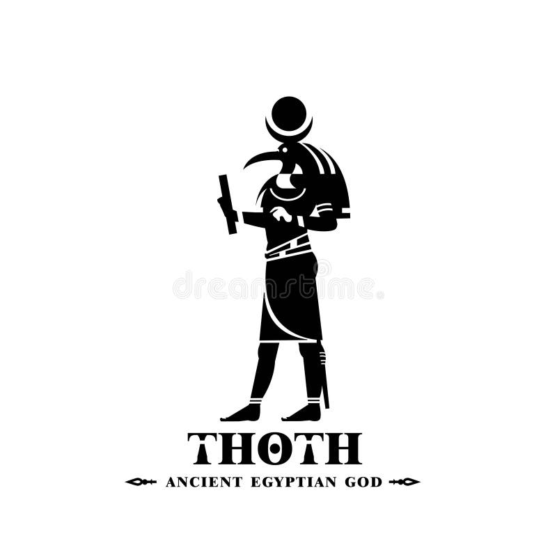 Ancient Egyptian God Thoth Silhouette. Stock Vector - Illustration of ...