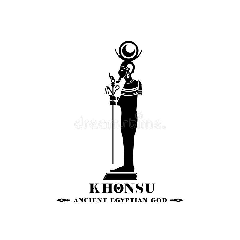 Ancient Egyptian God Khonsu Silhouette Stock Vector - Illustration of ...