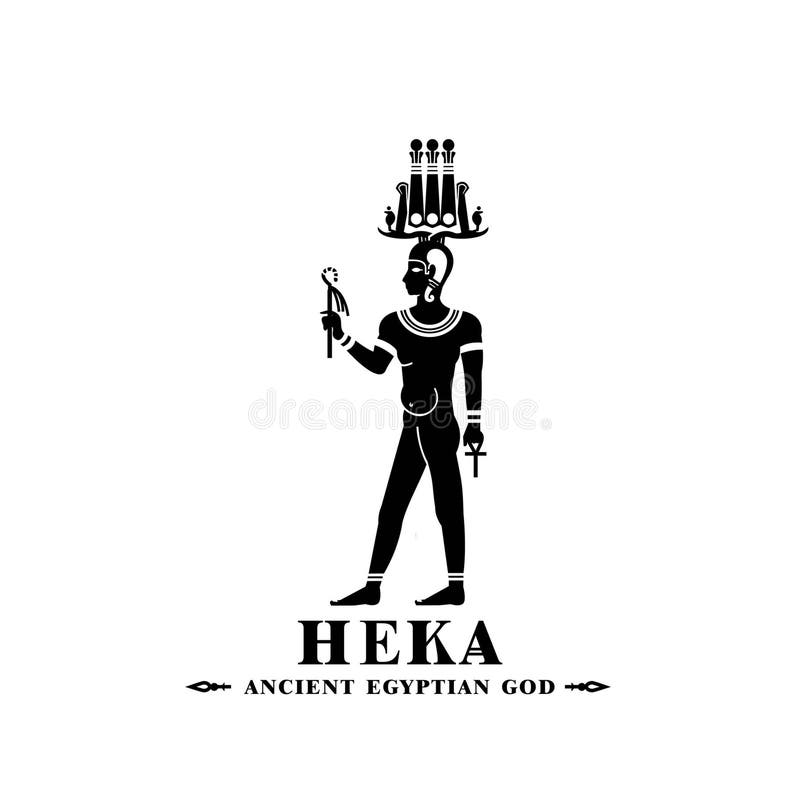 Ancient Egyptian God Heka Silhouette Stock Vector - Illustration of ...