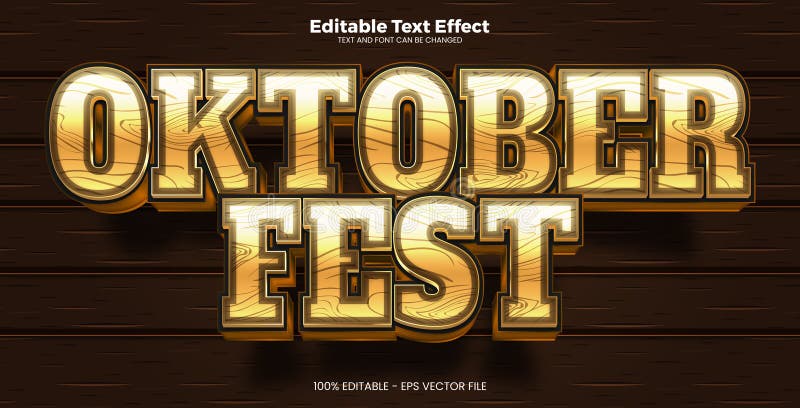 Oktober Fest Editable Text Effect in Modern Trend Style Stock Vector ...