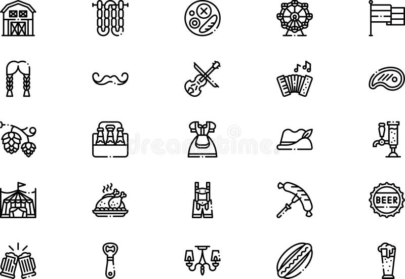 Oktober Fest Icons Collection is a Vector Illustration with Editable ...