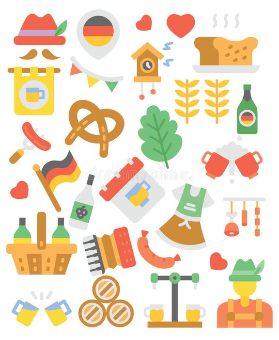Oktoberfest Elements Collection ,flat Style.Vector Illustration Stock ...