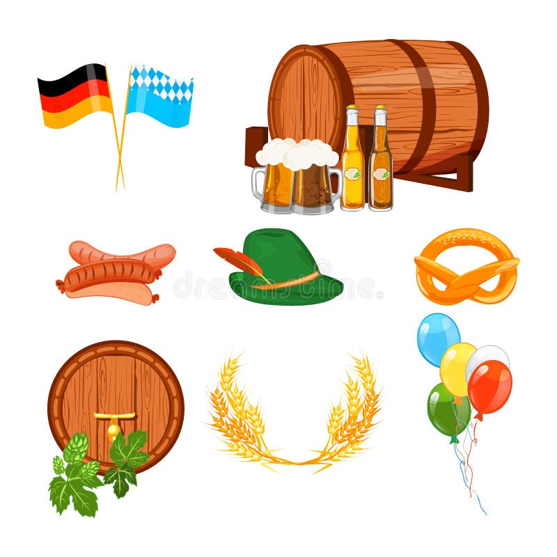 Oktoberfest Elements Isolated on White Vector. Stock Vector ...