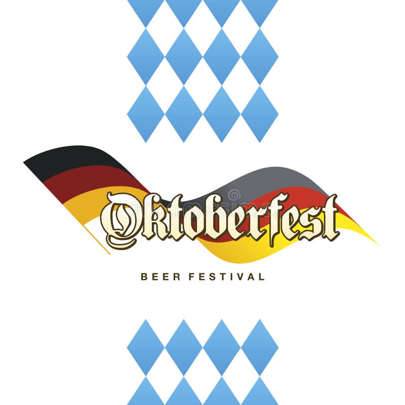 Oktoberfest German Bavarian Flag Logo Background Stock Vector ...