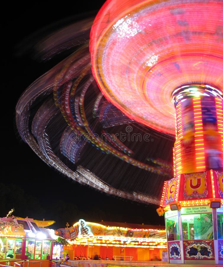 Funfair at Night stock image. Image of lights, leisure - 4166039