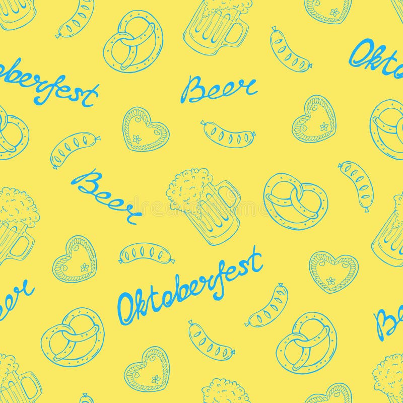Oktoberfest Seamless Pattern Stock Illustration - Illustration of ...
