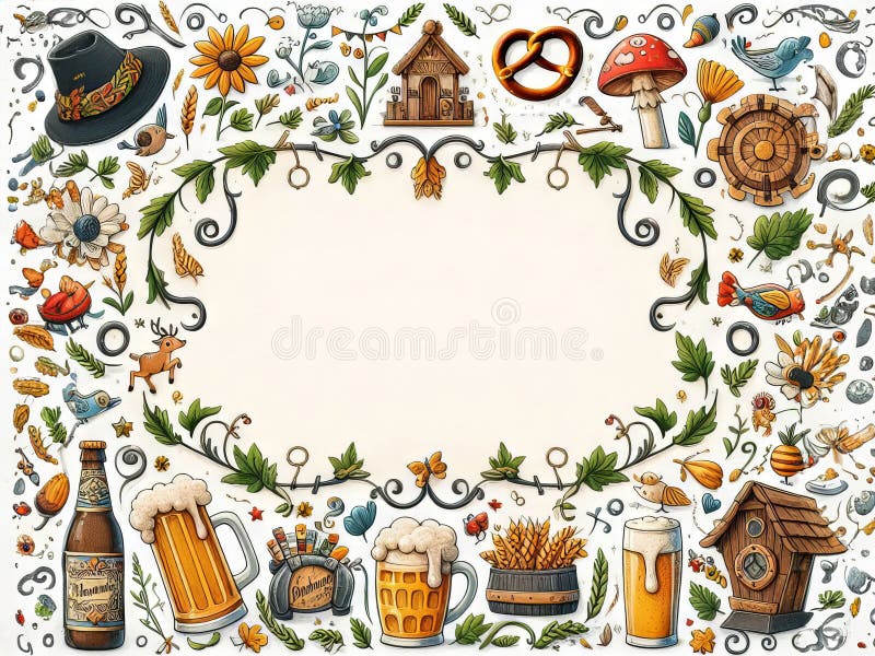 Oktoberfest Themed Graphic Template Stock Illustration - Illustration ...