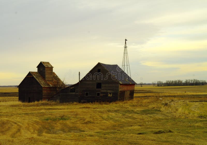 Ol barn on the prairie. stock image. Image of farming - 48456847