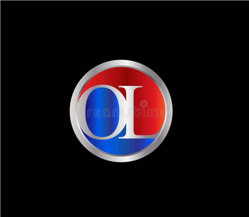 OL Initial Circle Shape Red Blue Silver Color Later Logo Design Stock ...