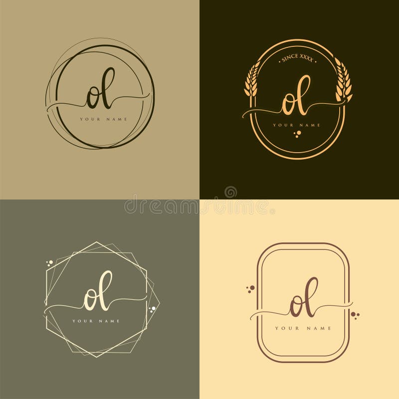 OL Initial Handwriting Logo Vector Sets. Hand Lettering Initials Logo ...