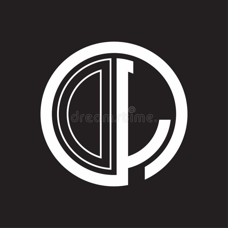 OL Logo with Circle Rounded Negative Space Design Template Stock Vector ...