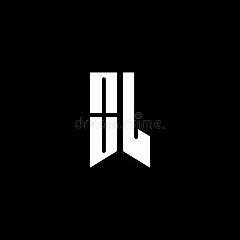 OL Logo Monogram with Emblem Style Isolated on Black Background Stock ...