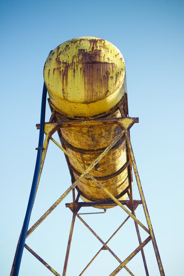 Ol Rusty Yellow Tank of an Abandoned Factory Stock Image - Image of ...