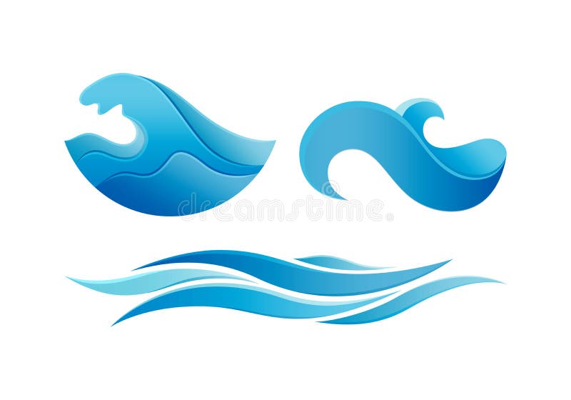 Ola oceánica Logo Design ilustración del vector. Ilustración de ...