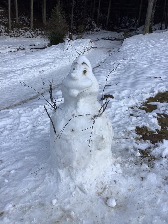 An Olaf Made of Natural Snow Editorial Stock Image - Image of sculpture ...