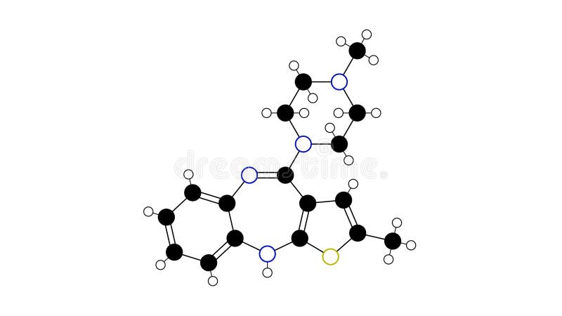 Olanzapine Molecular Structure, 3d Model Molecule, Atypical ...