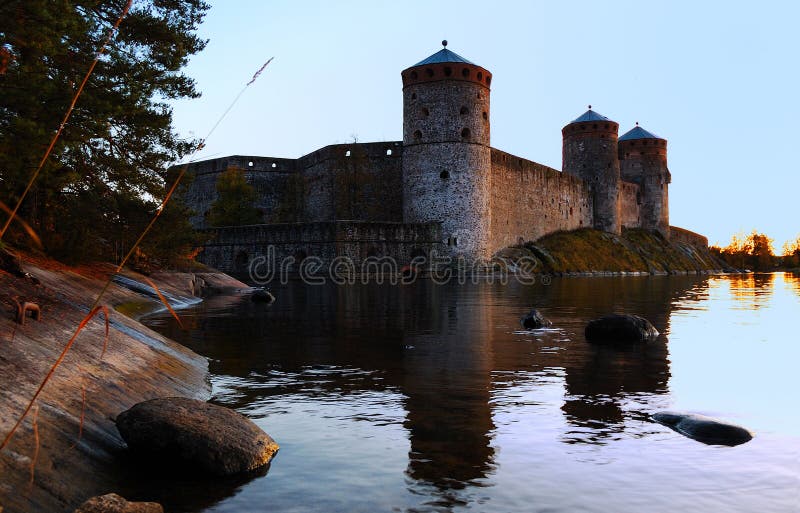 Olavinlinna castle stock photo. Image of europe, finnish - 13442248