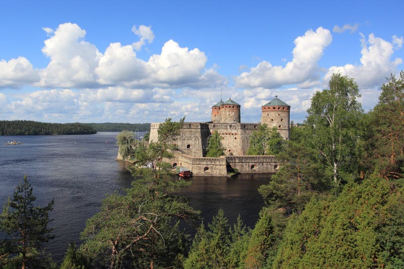 Olavinlinna castle stock photo. Image of olavinlinna - 32267840