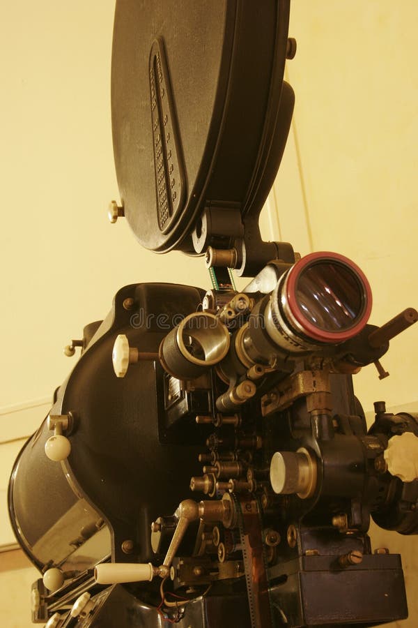 An old 35mm film projector stock image. Image of zoom - 2191373