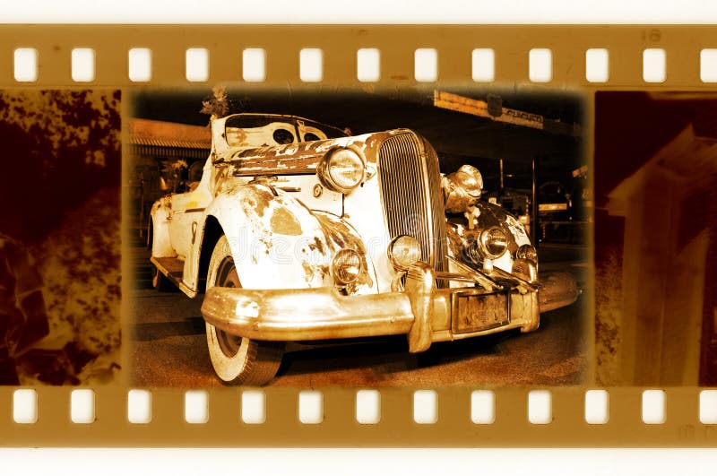 Old 35mm Frame Photo with Retro Car Stock Image - Image of heavy ...