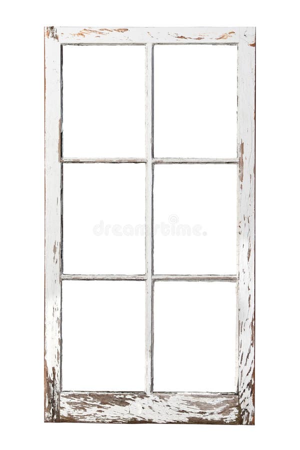 Old 6 pane window on white stock photo. Image of white - 26487122