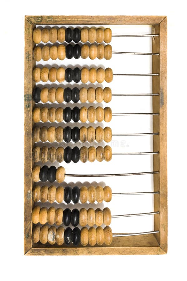 Old Abacus On White Isolated Background Stock Image - Image of office ...