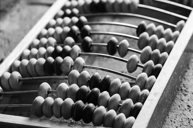 Old Abacus Lay on Stone Table Stock Image - Image of mathematics ...