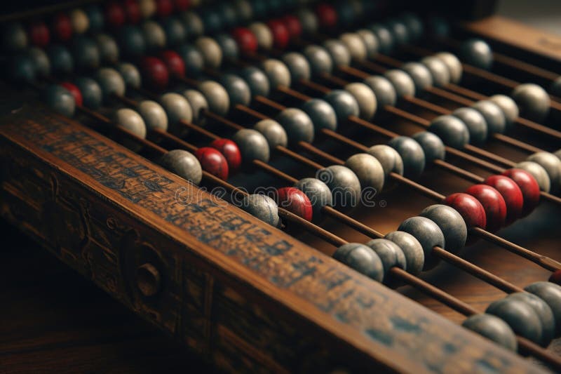 An Old Abacus Resting on a Rustic Wooden Table. Perfect for Educational ...