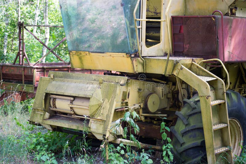 Old Abandoned Agricultural Machines for Harvesting Stock Photo - Image ...
