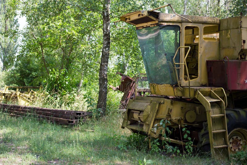 Old Abandoned Agricultural Machines for Harvesting Stock Image - Image ...
