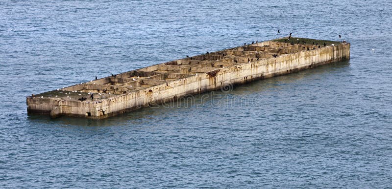 Old Abandoned American Pontoon Stock Image - Image of hard, horizon ...