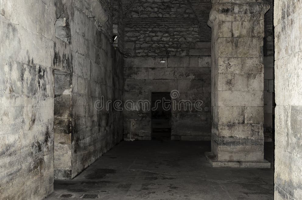 Old Abandoned Basement in the Castle. Stock Image - Image of ancient ...