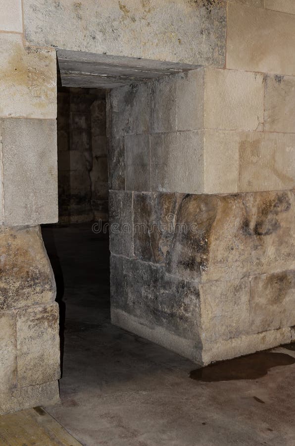 Old Abandoned Basement in the Castle. Stock Image - Image of corridor ...
