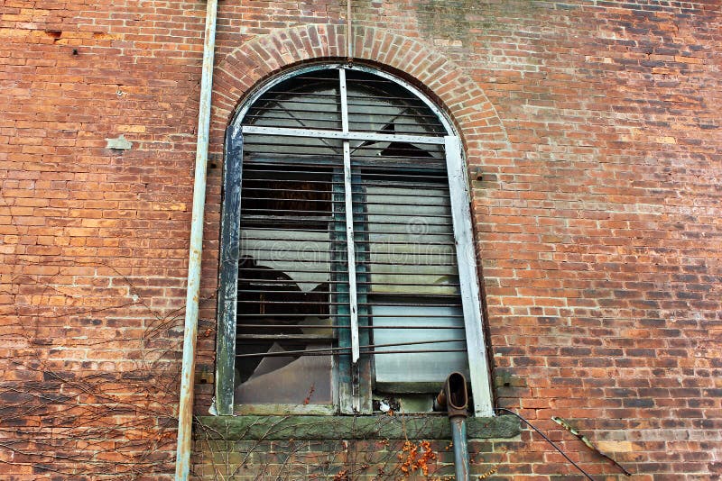 Old Abandoned Brick Industrial Factory Building Stock Image - Image of ...