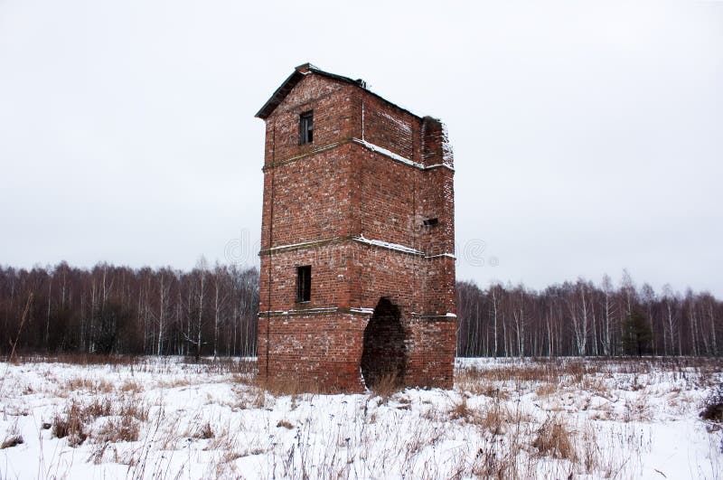 Old Abandoned Brick Oast House in a Field Stock Photo - Image of rural ...