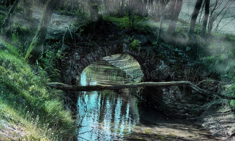 Old abandoned bridge stock image. Image of landscape - 176054109