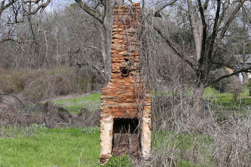 Old Abandoned Building Chimney Stack Country Field Stock Photo - Image ...