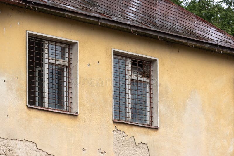 Old and Abandoned Building with Crumbling Plaster Stock Image - Image ...