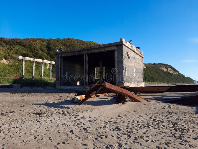 An Old Abandoned Building by the Sea. Unfinished Building Stock Photo ...