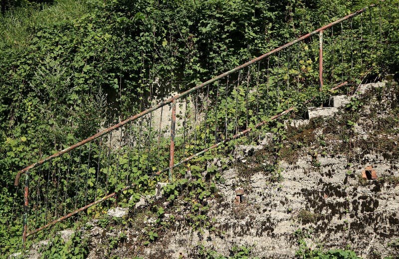 Old Rusty Railing of an Abandoned Madhouse Stock Image - Image of ...