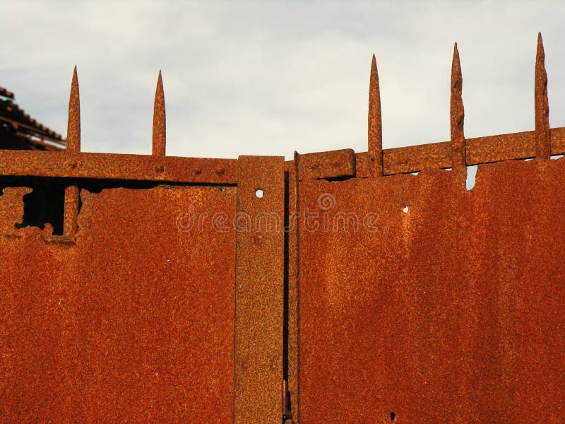 Old Rust Gate Now Abandoned C Stock Image - Image of wait, barricade ...
